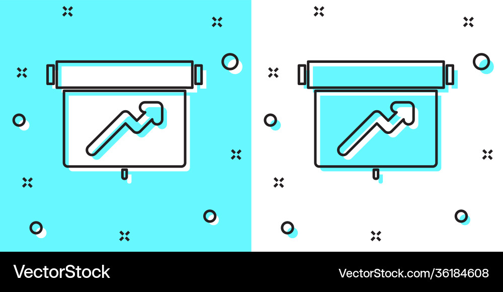 Black line board with graph chart icon isolated Vector Image
