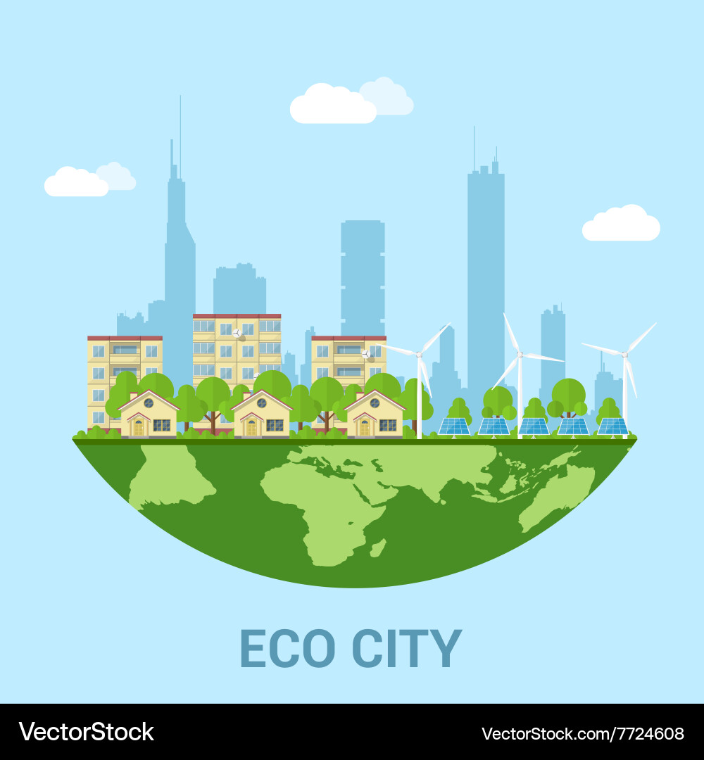 Eco city Royalty Free Vector Image - VectorStock