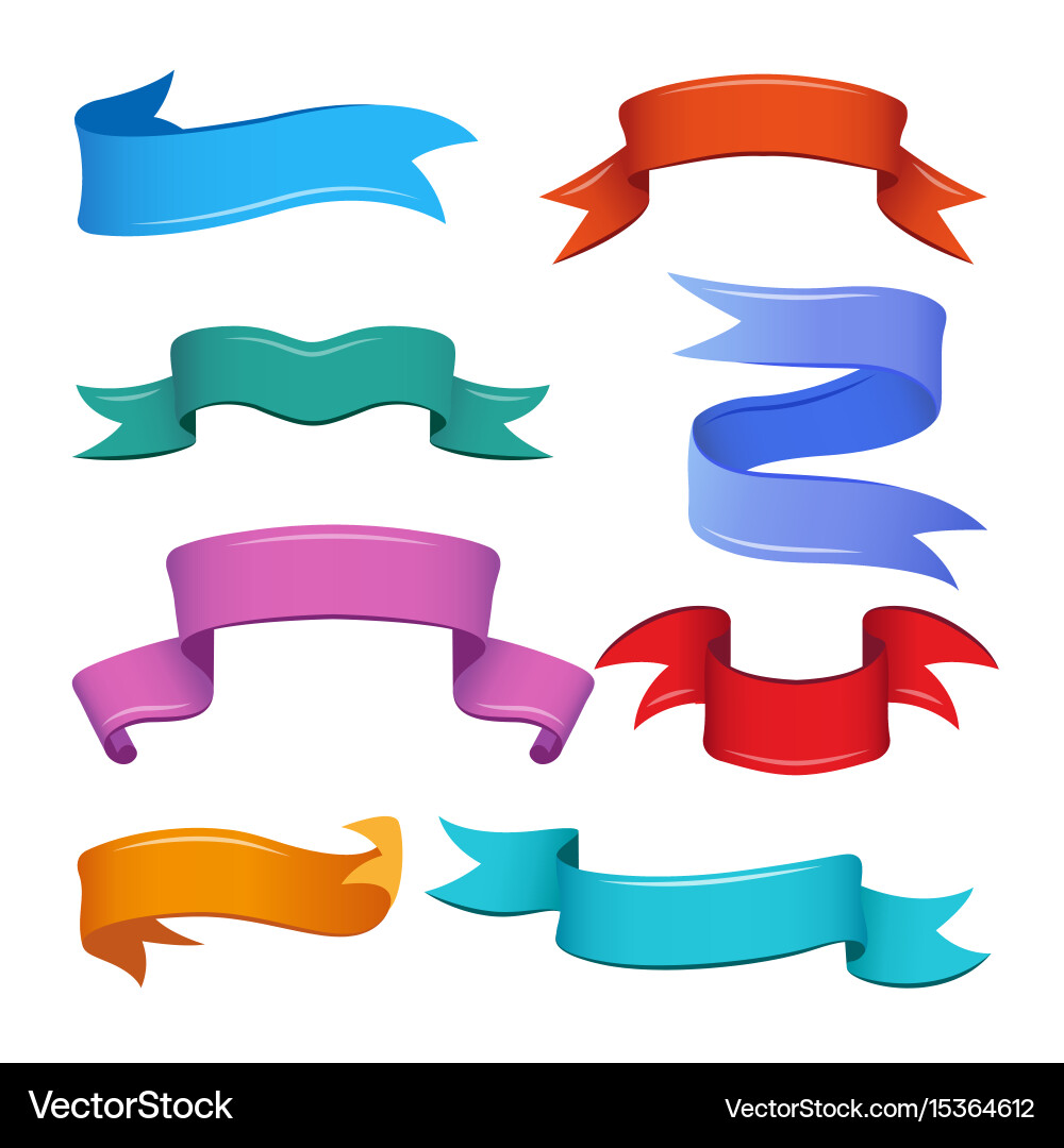 Different banners and ribbons in cartoon style Royalty Free Vector ...