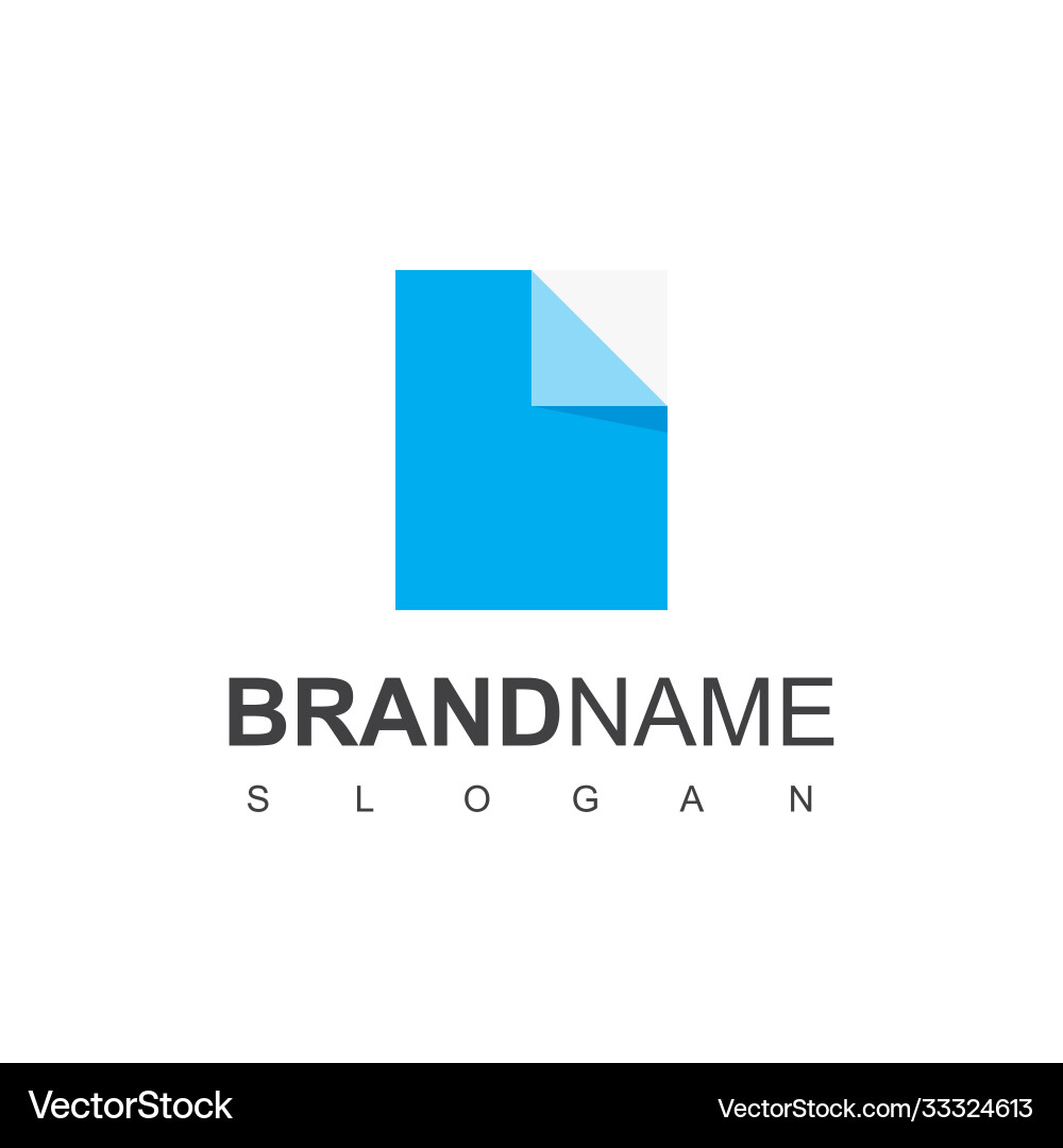 Paper document logo design template Royalty Free Vector