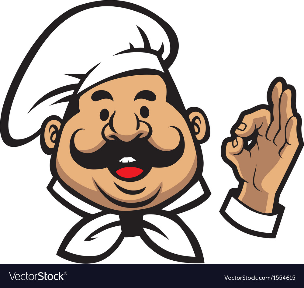 Smiling chef face Royalty Free Vector Image - VectorStock