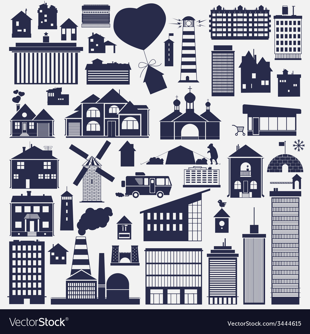 Building set Royalty Free Vector Image - VectorStock