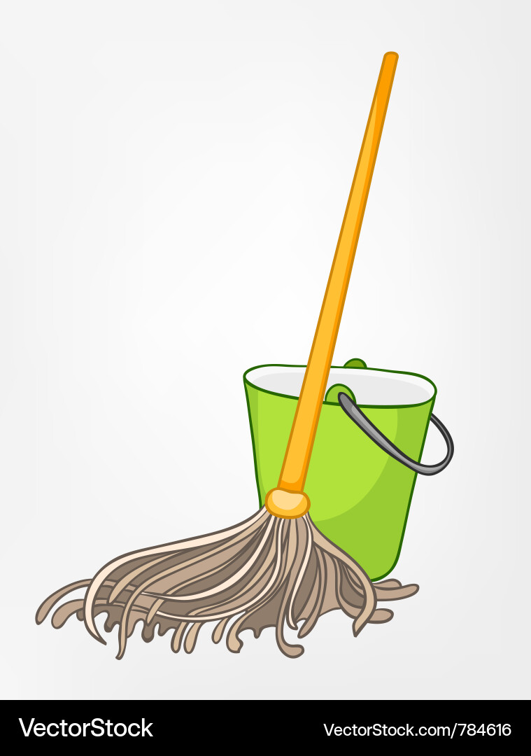 Cartoon home miscellaneous mop Royalty Free Vector Image