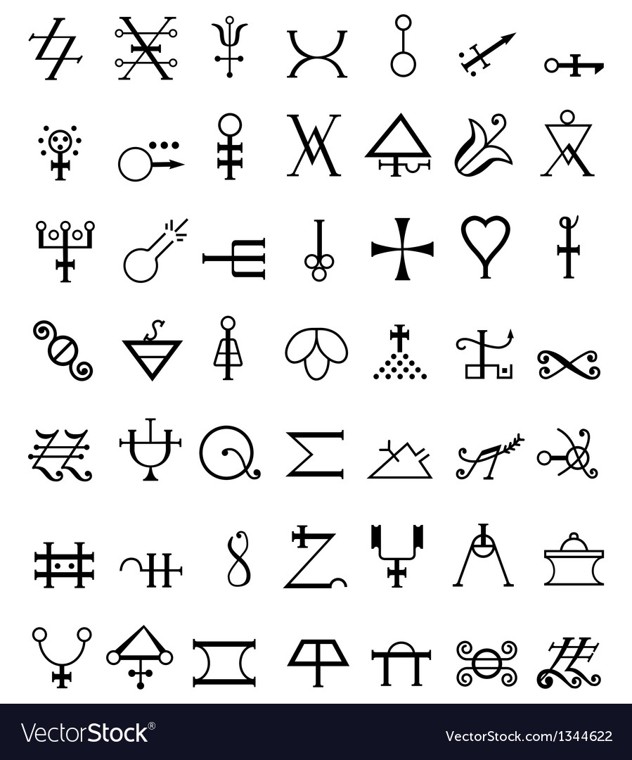 Runes Occult Symbols Royalty Free Vector Image
