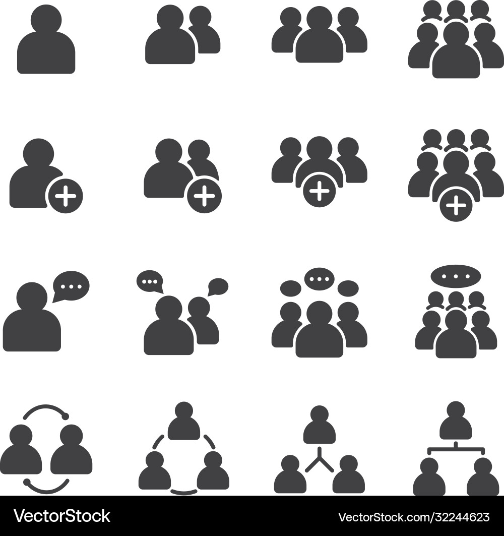 Simple set business people related solid icons Vector Image