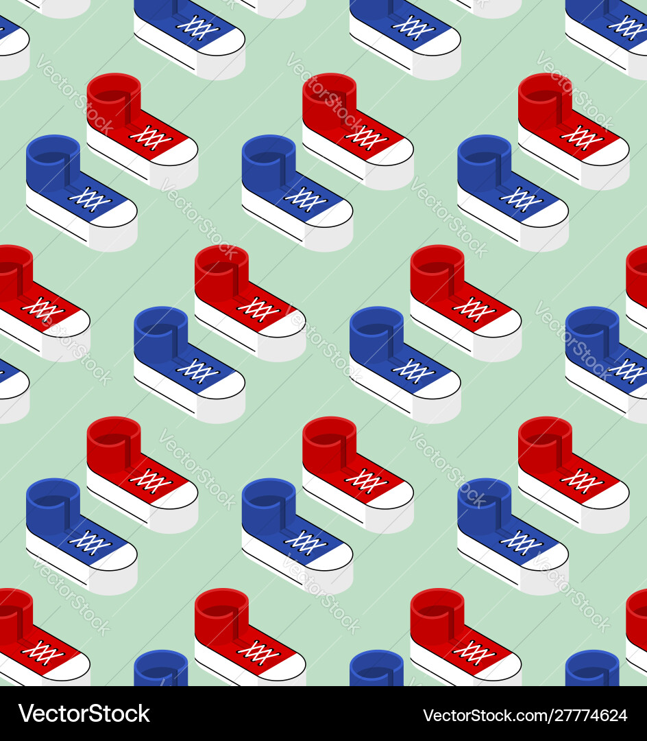 Seamless pattern with sneaker shoe trainers Vector Image