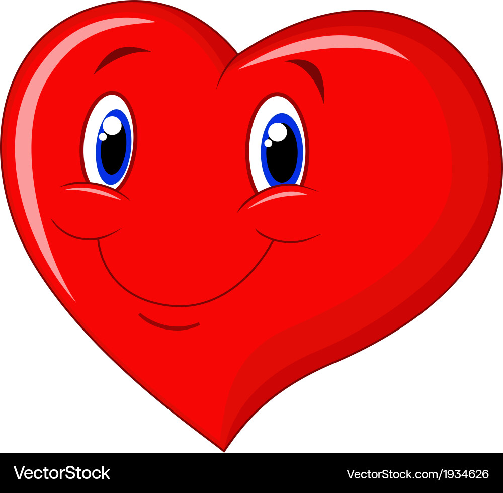 Red heart cartoon Royalty Free Vector Image - VectorStock