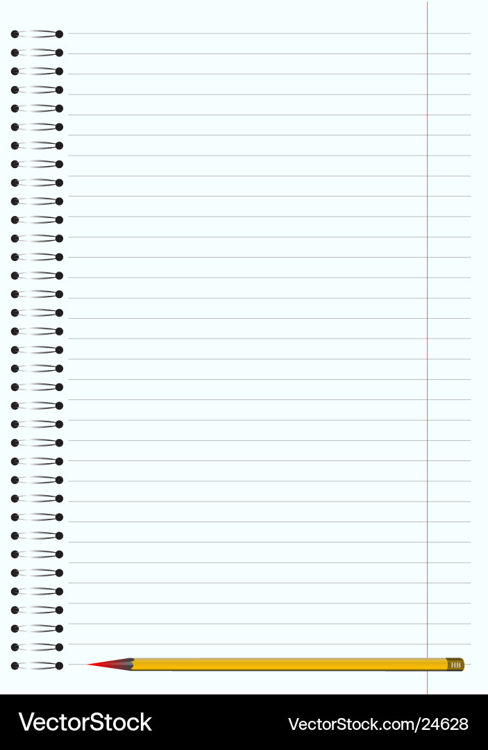 Diary page and pencil Royalty Free Vector Image