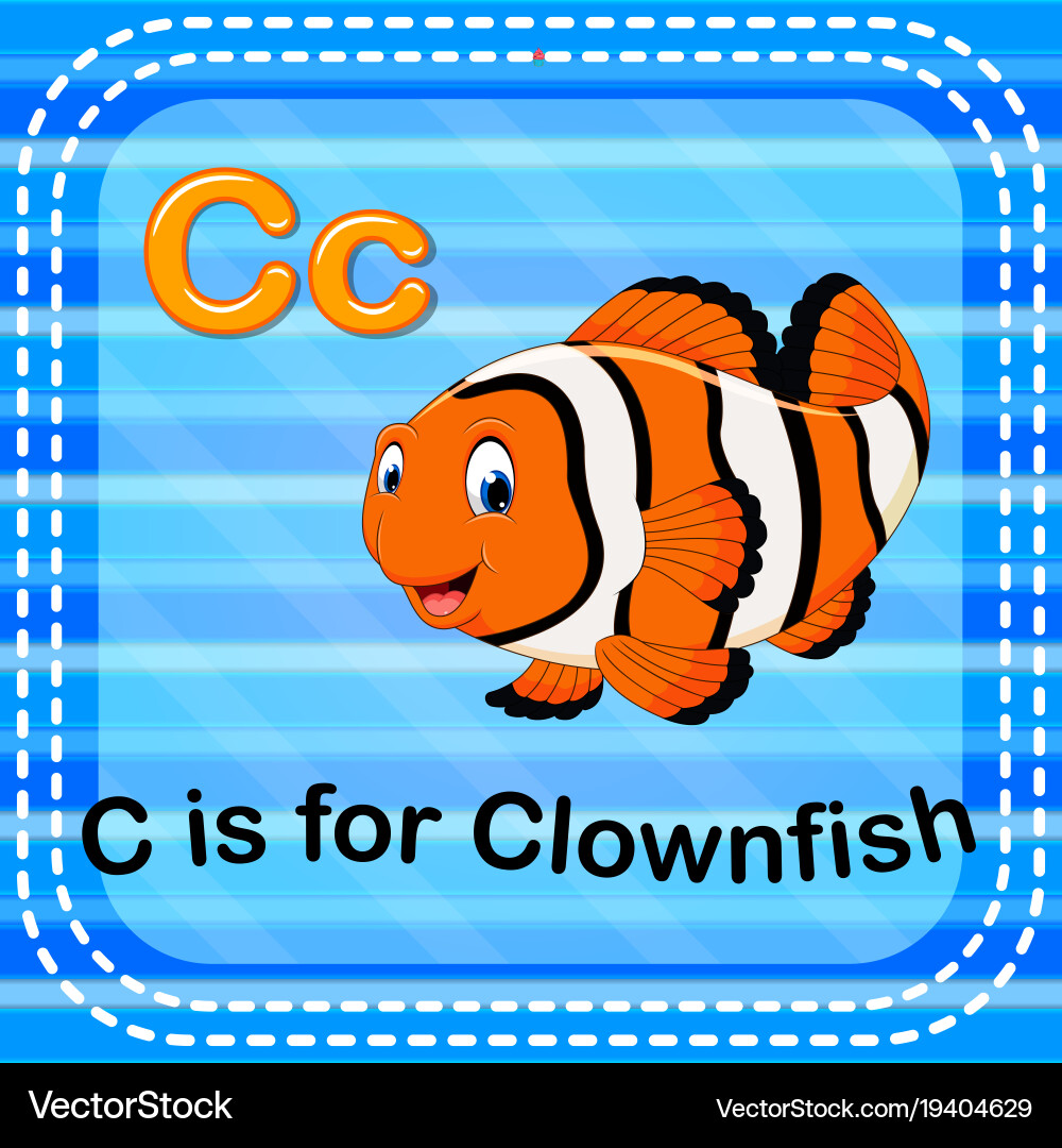 Flashcard letter c is for clownfish Royalty Free Vector