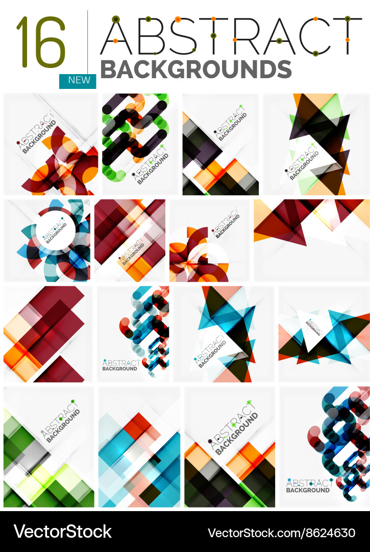 Collection of abstract backgrounds Royalty Free Vector Image