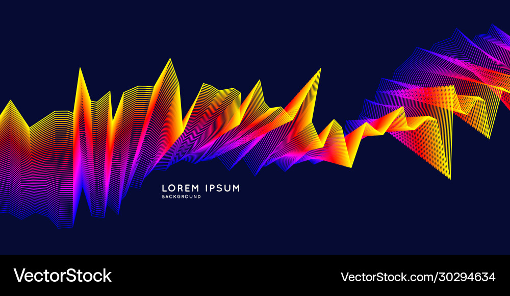 Bright music poster with dynamic waves Royalty Free Vector