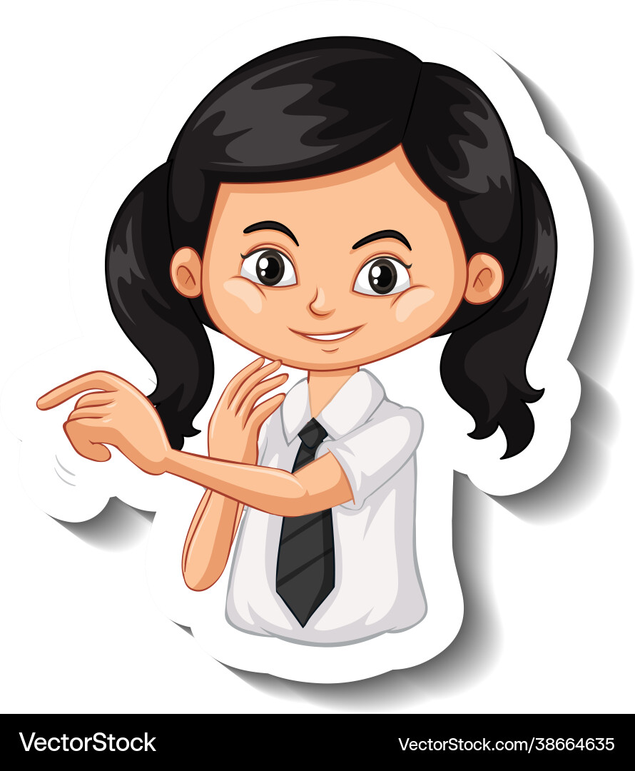 A sticker template with portrait student Vector Image