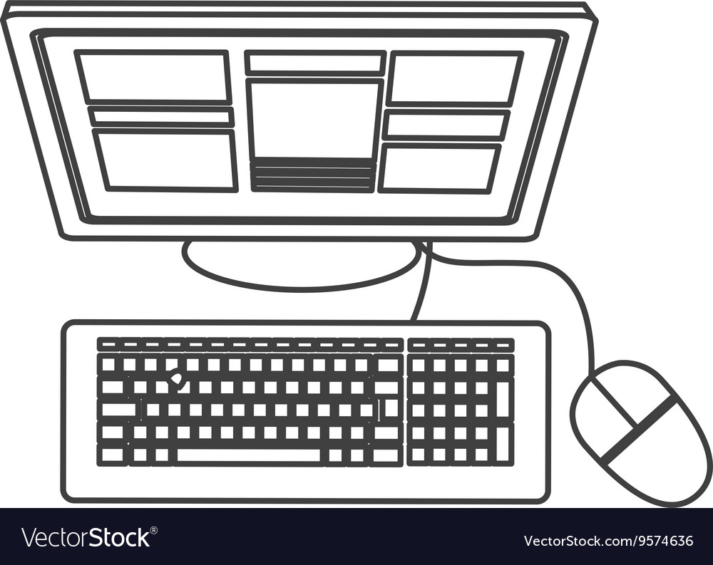 Computer topview icon Royalty Free Vector Image