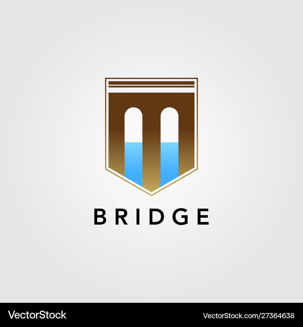 Modern shield guard bridge logo icon design Vector Image