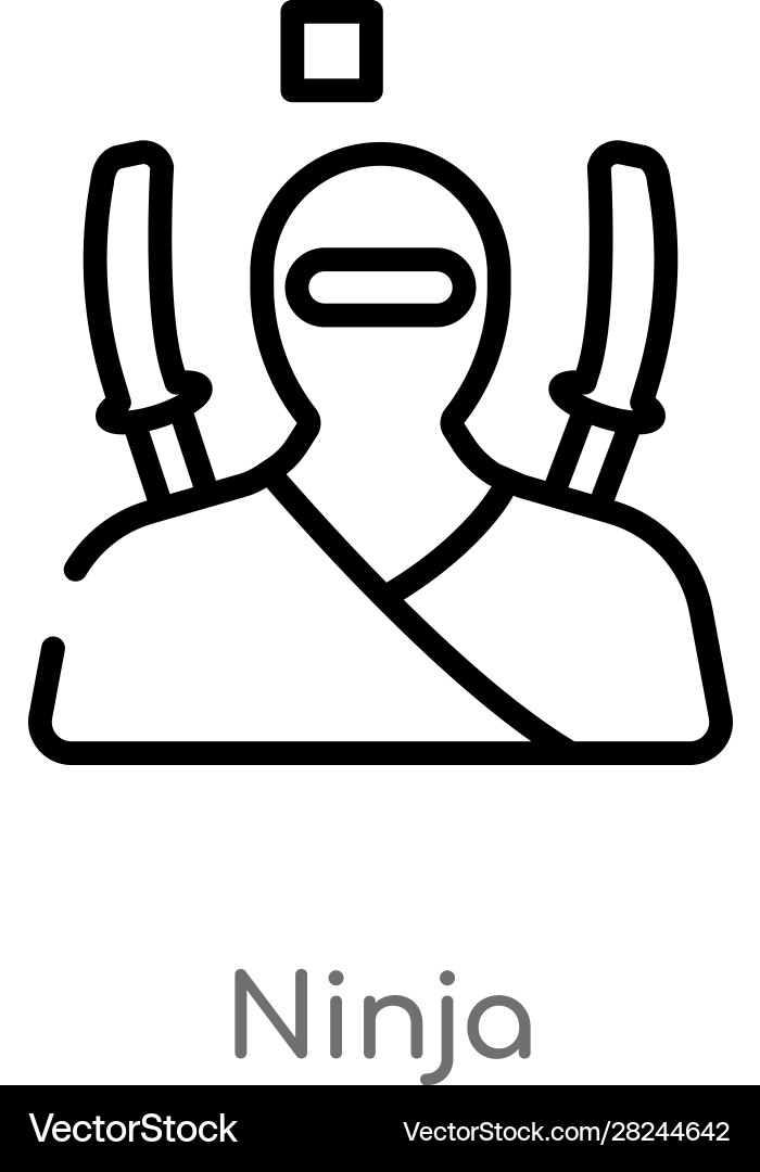 Outline ninja icon isolated black simple line Vector Image