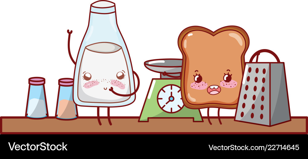 Kitchenware and ingredients cartoon Royalty Free Vector