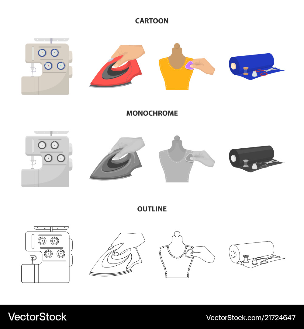 Electric sewing machine iron for ironing marking Vector Image