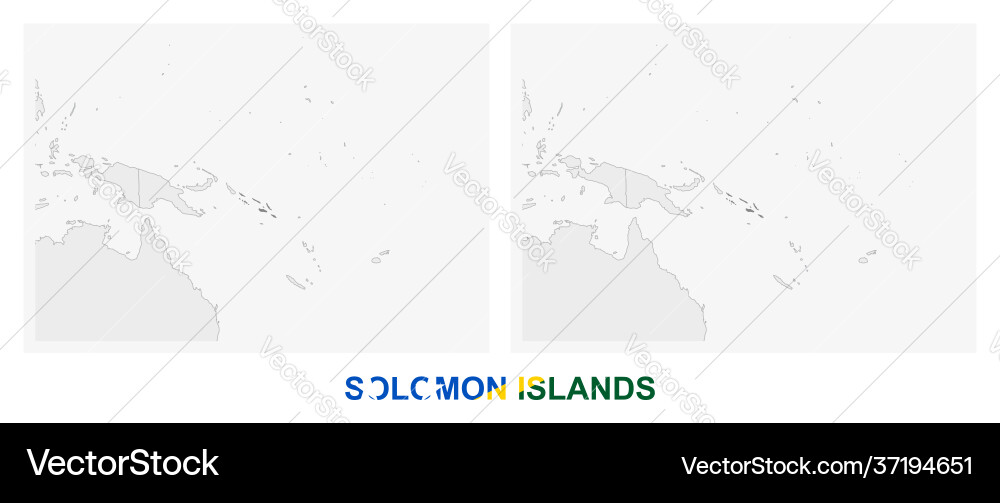Two versions map solomon islands Royalty Free Vector Image