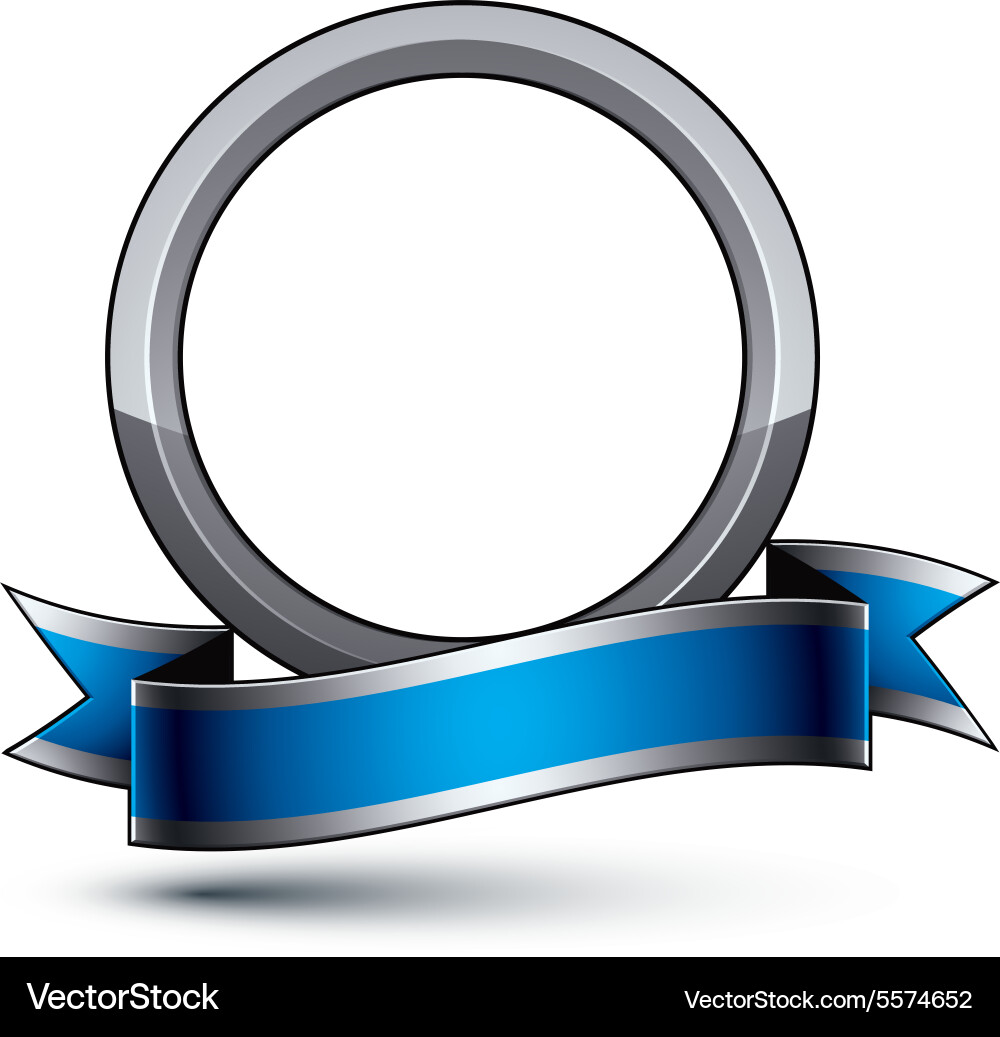 Heraldic 3d glossy blue and gray icon - can Vector Image