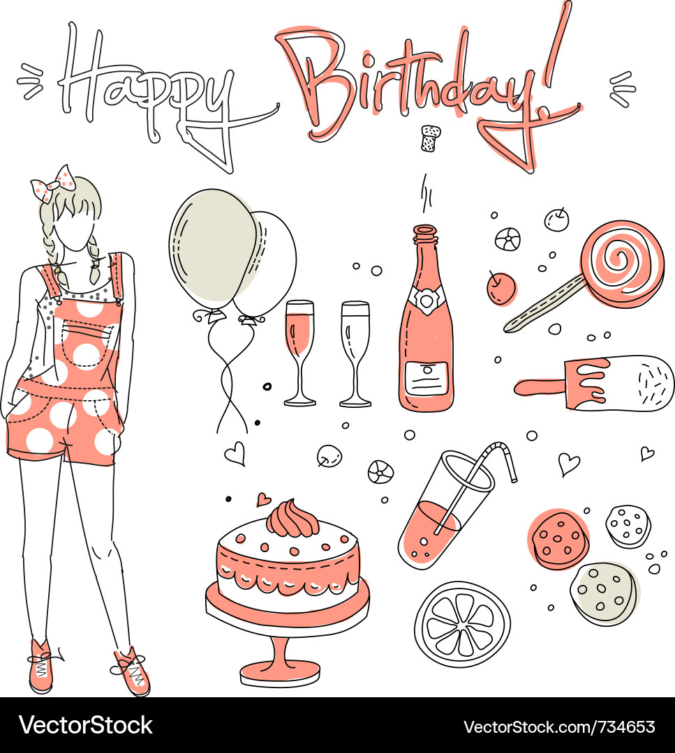 Birthday girl Royalty Free Vector Image - VectorStock