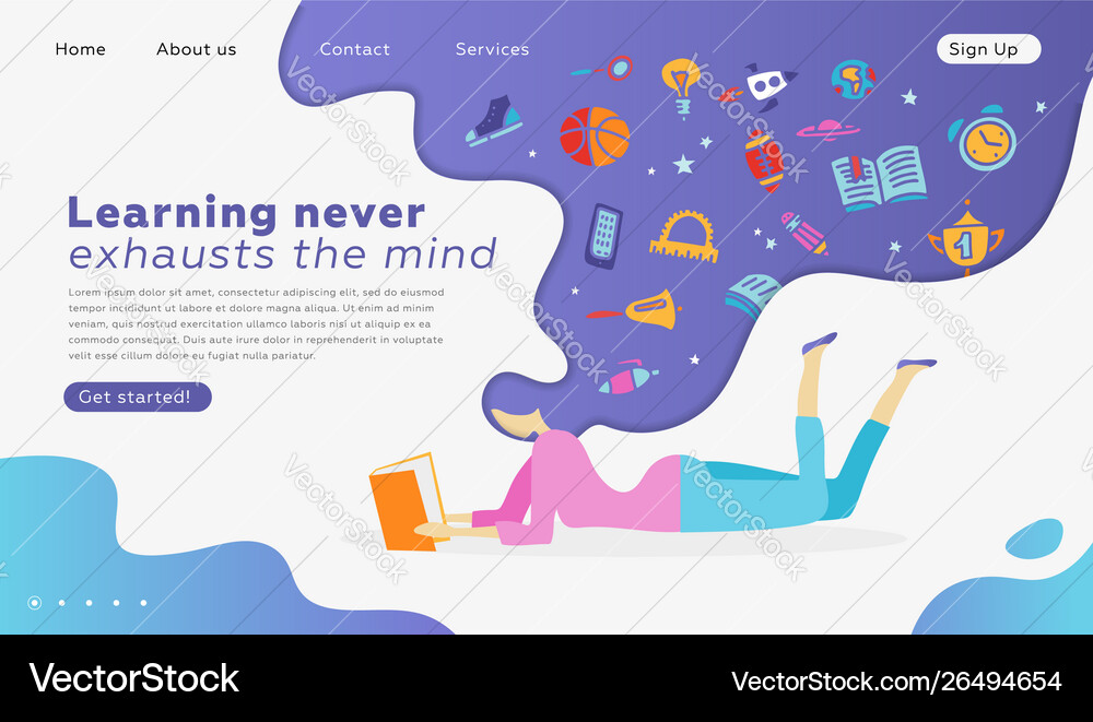 Web page design templates for education learning Vector Image