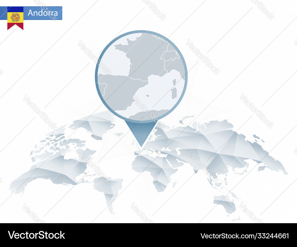Abstract rounded world map with pinned detailed Vector Image