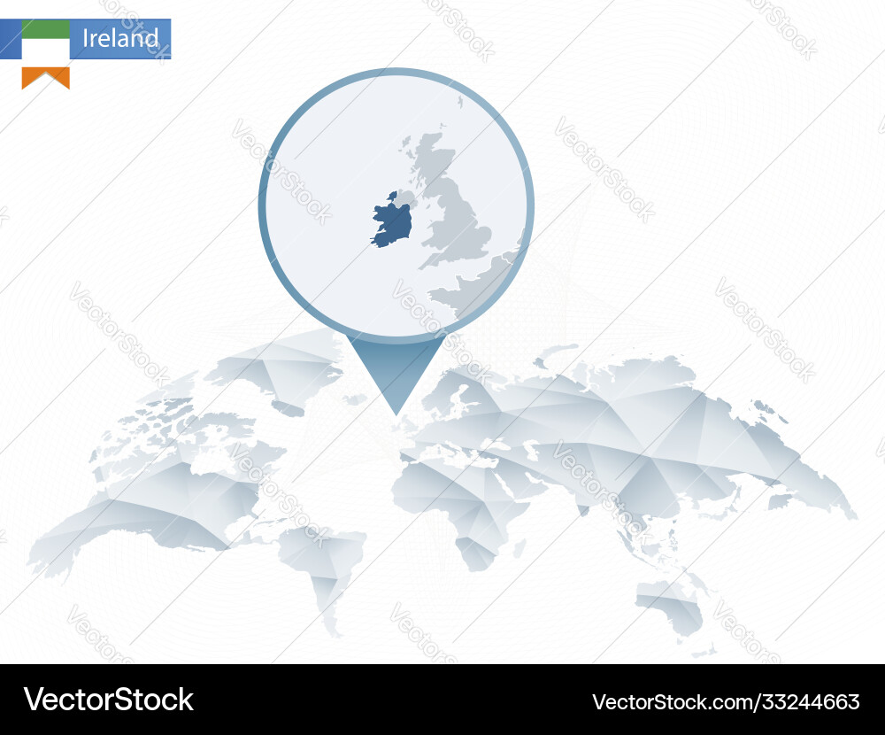 Abstract rounded world map with pinned detailed Vector Image
