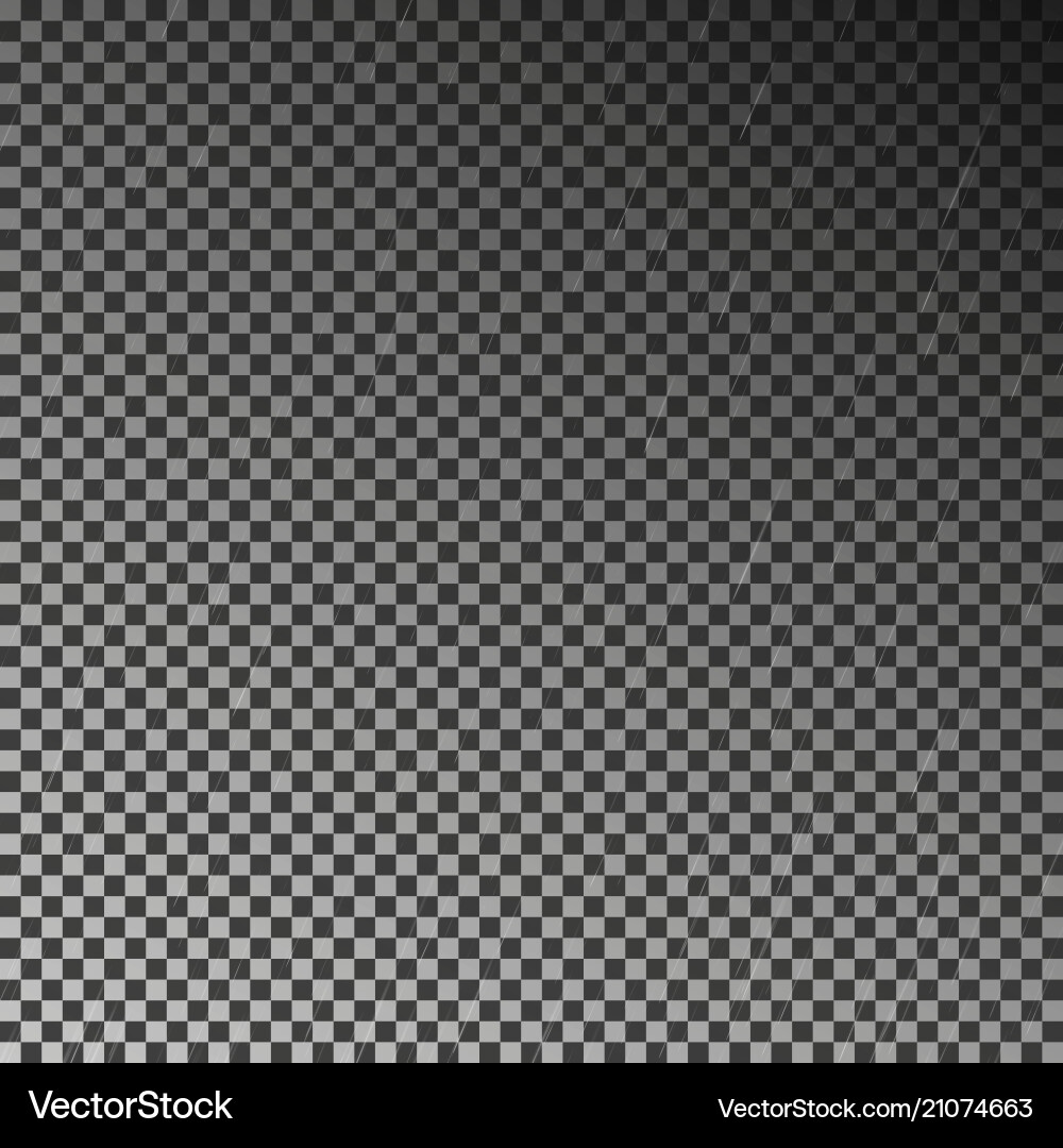 Opacity rain drops isolated on transparent dark ba