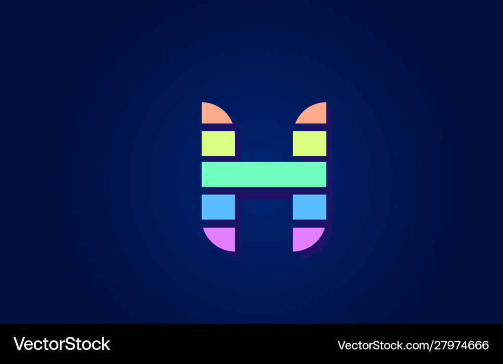 Design colored alphabet letter h Royalty Free Vector Image