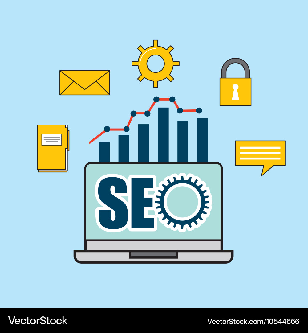 Seo technology design Royalty Free Vector Image