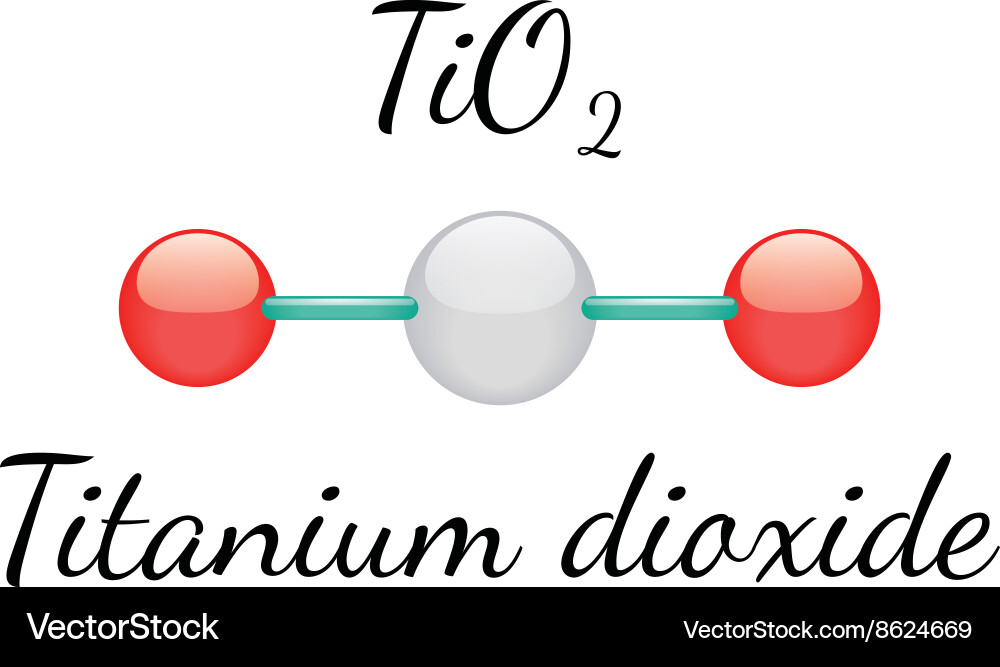 TiO2 titanium dioxide molecule Royalty Free Vector Image