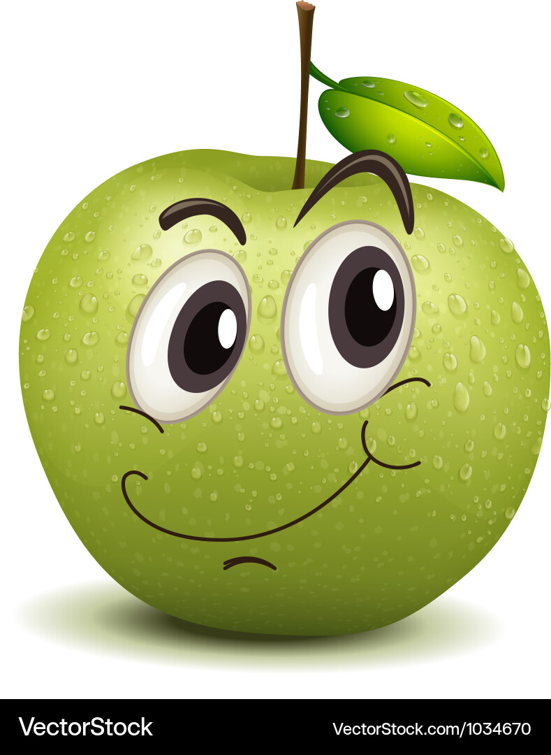 Happy apple smiley Royalty Free Vector Image - VectorStock