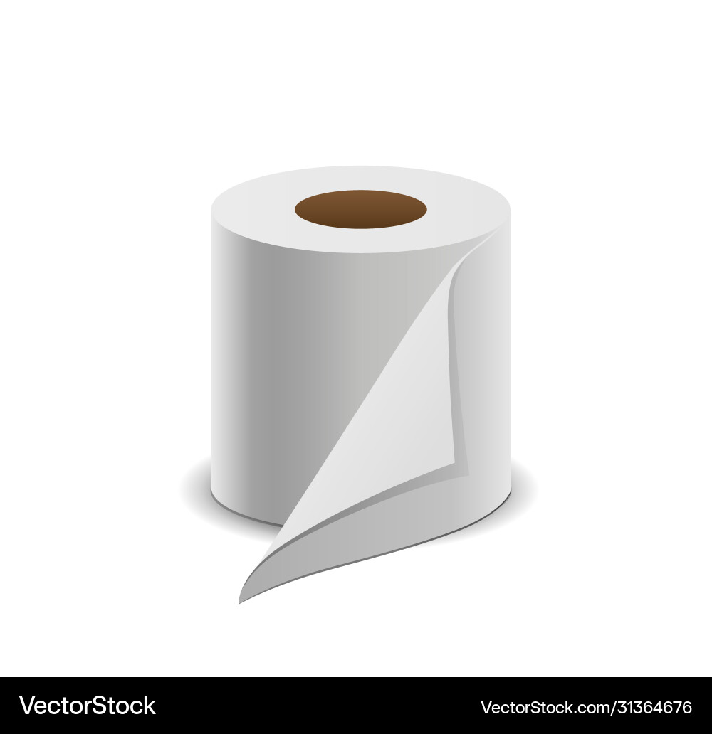 Tissue paper roll realistic isolated on white Vector Image