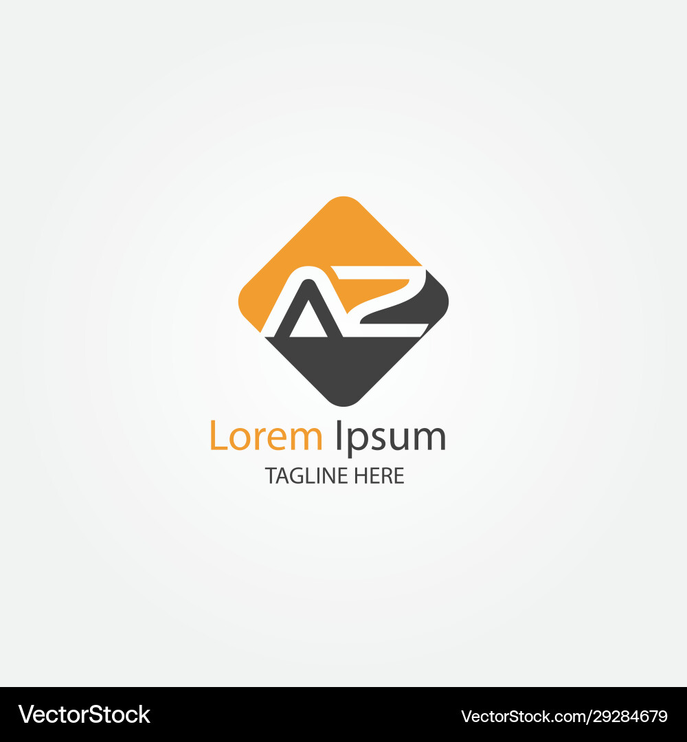Initial az letter logo with creative modern Vector Image