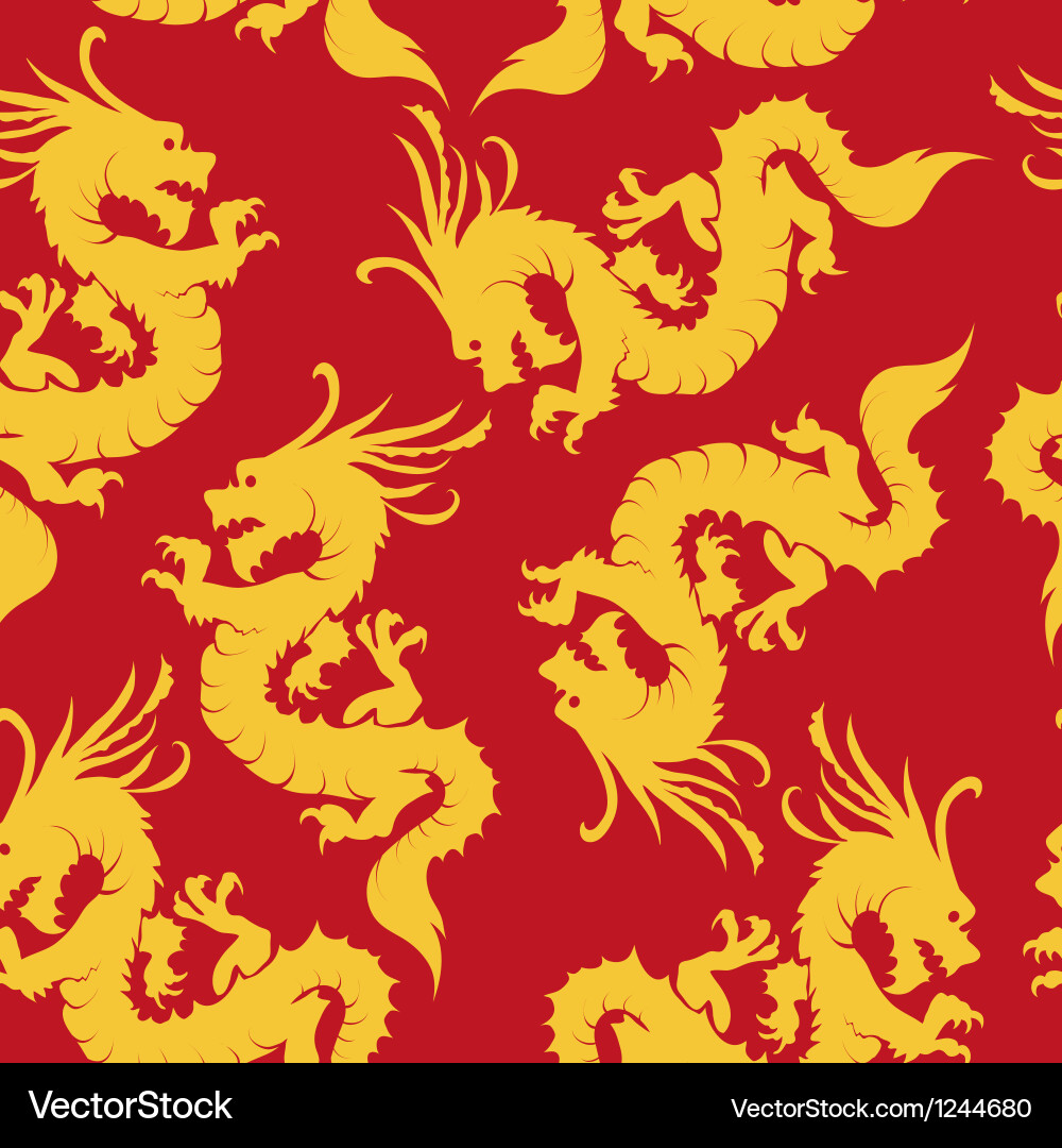 Dragons pattern chinese motifs Royalty Free Vector Image