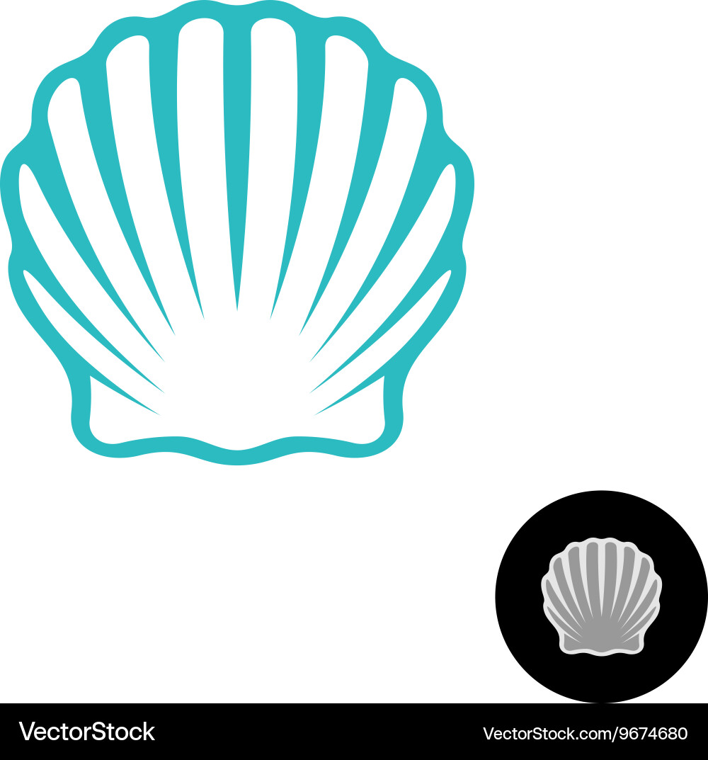 Seashell logo Scallop seashell elegant symbol Sea Vector Image