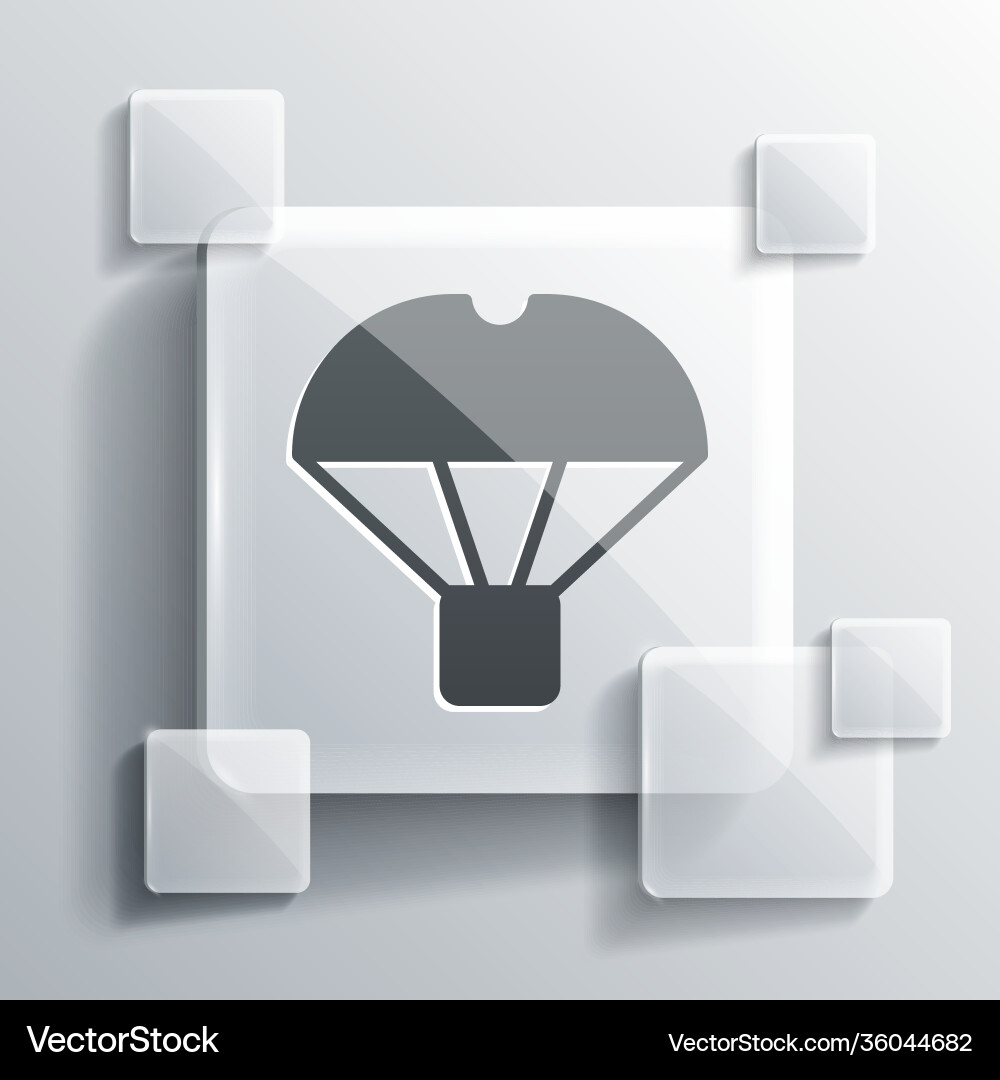 Grey box flying on parachute icon isolated on Vector Image