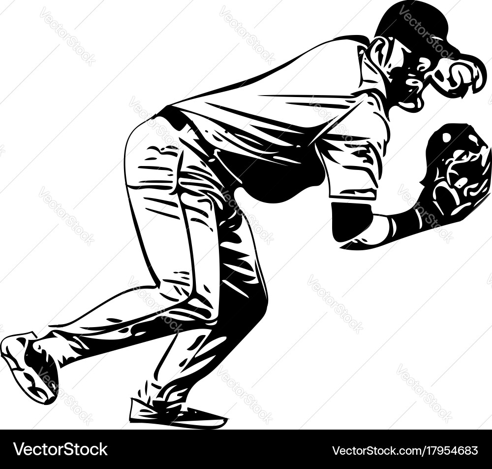Baseball player playing Royalty Free Vector Image