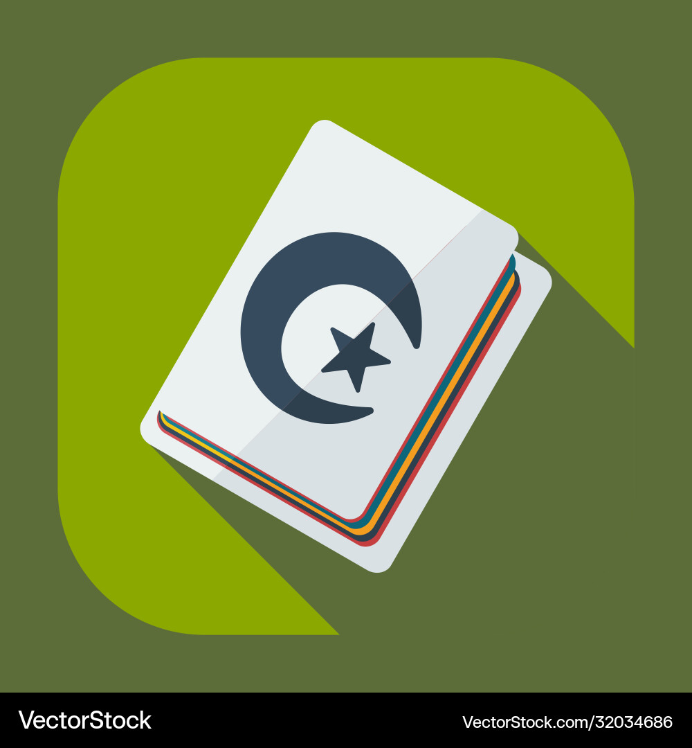 Flat modern design with shadow icons quran Vector Image