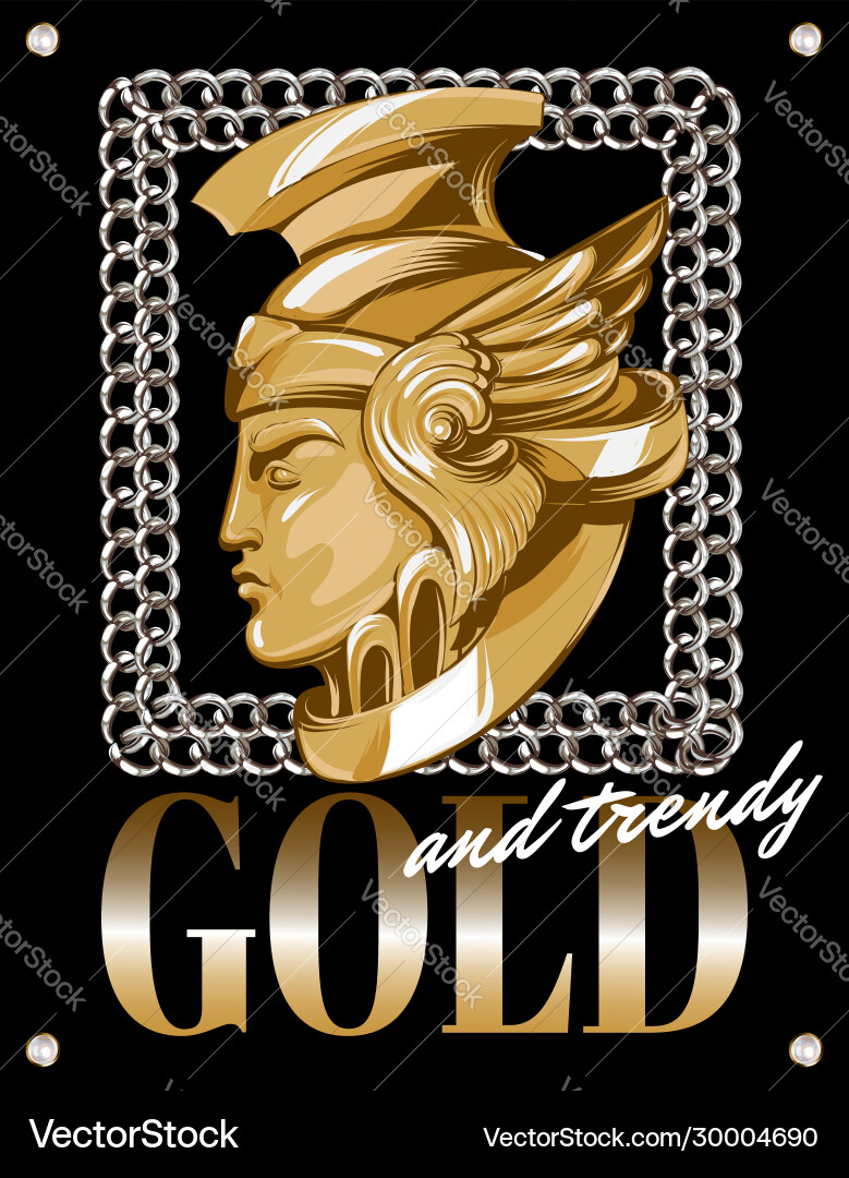 Gold and trendy hand drawn Royalty Free Vector Image
