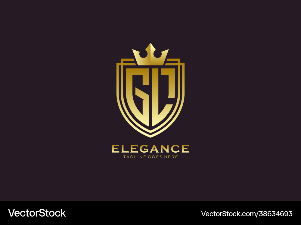Initial gl elegant luxury monogram logo or badge Vector Image