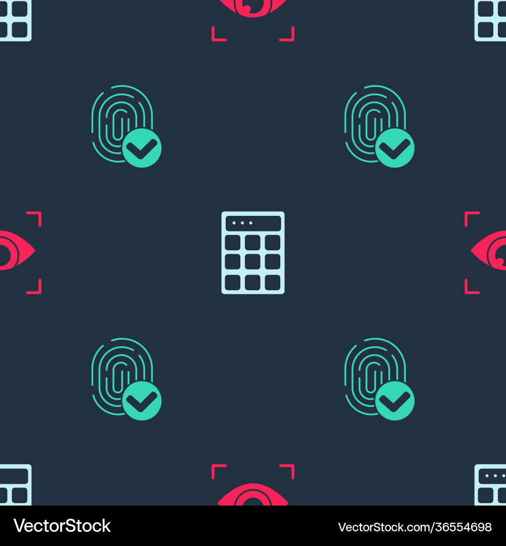 Set eye scan password protection and fingerprint Vector Image