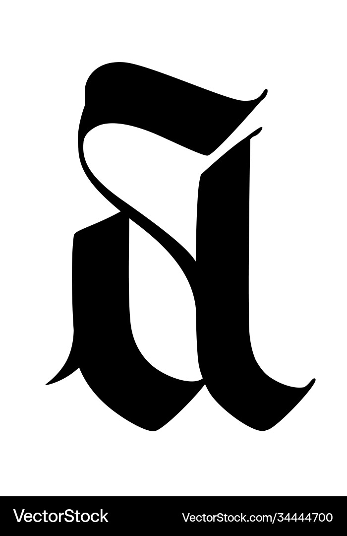 Letter a in gothic style alphabet symbol Vector Image