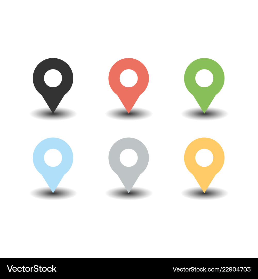 Gps pointer colorful icon set Royalty Free Vector Image