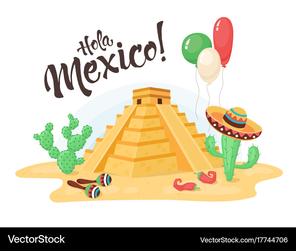 Mexican pyramid Royalty Free Vector Image - VectorStock