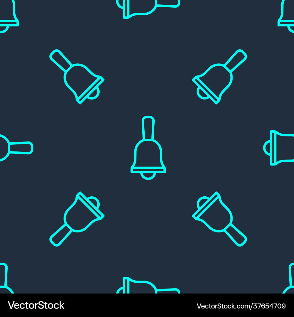 Green line ringing bell icon isolated seamless Vector Image