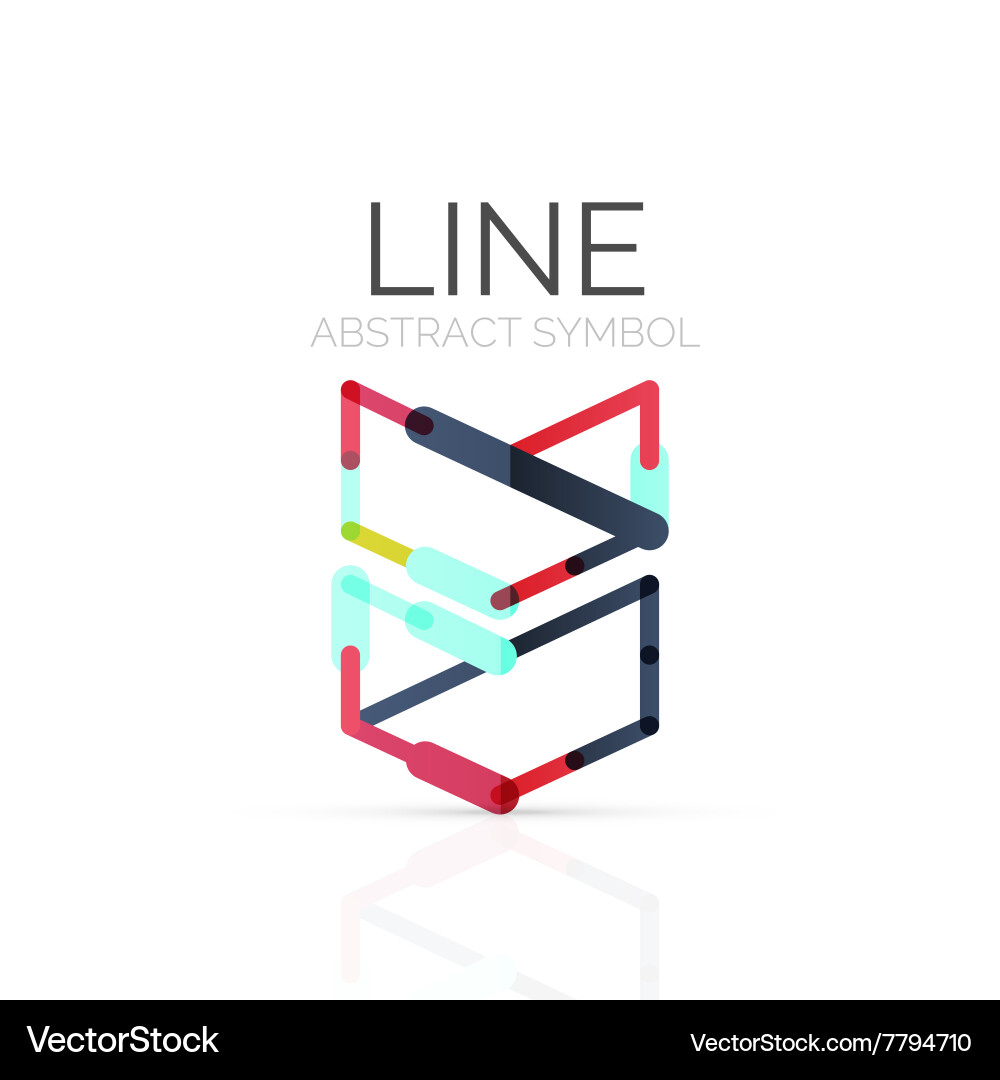 Linear abstract logo connected multicolored Vector Image