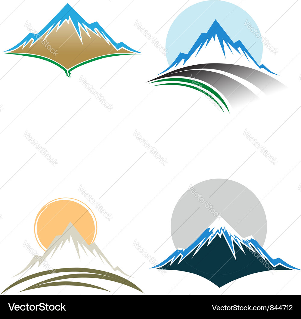 Mountain tops Royalty Free Vector Image - VectorStock