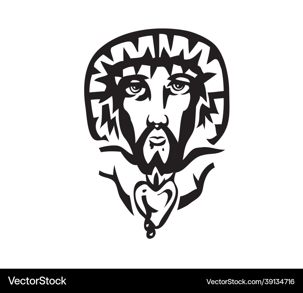 Jesus face Royalty Free Vector Image - VectorStock