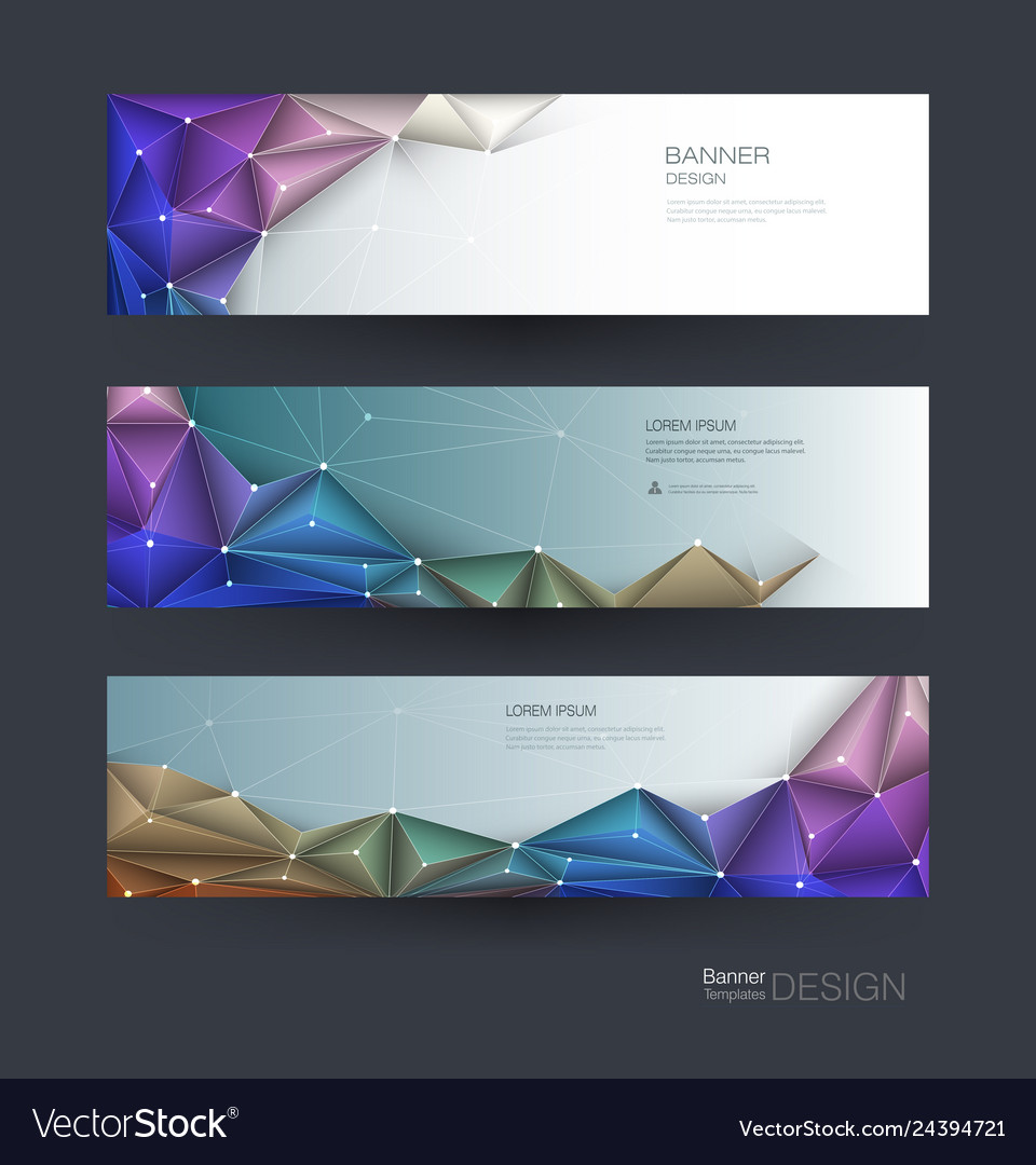 Polygon banner set Royalty Free Vector Image - VectorStock